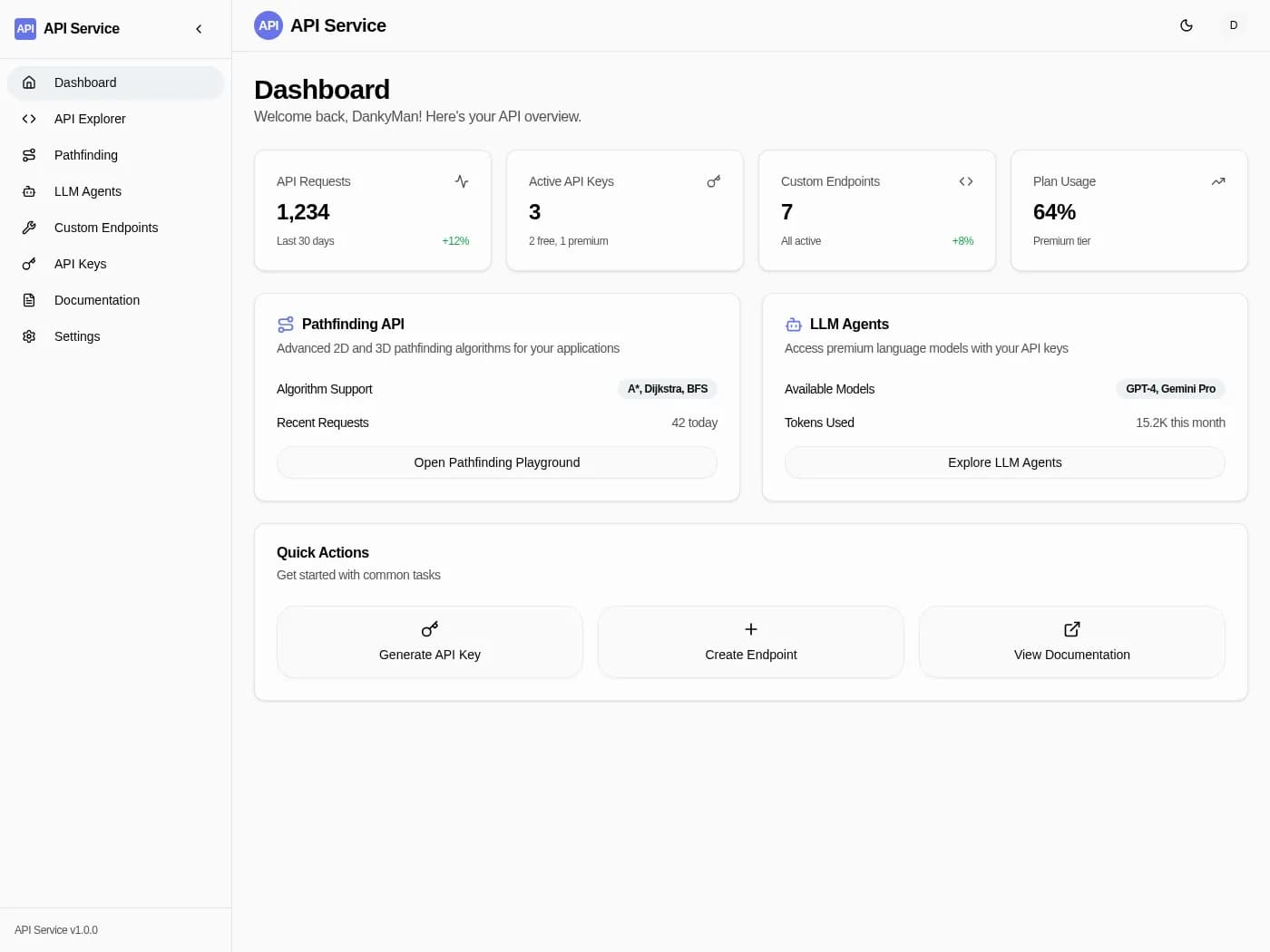 API Service: The Next-Gen Customizable Pathfinding & LLM API Platform