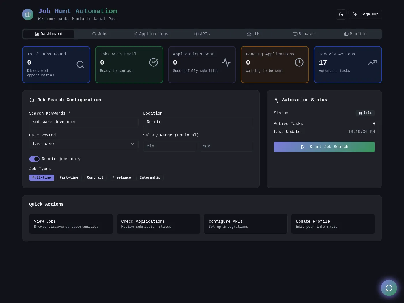 API Status Checker & Browser Automation Dashboard