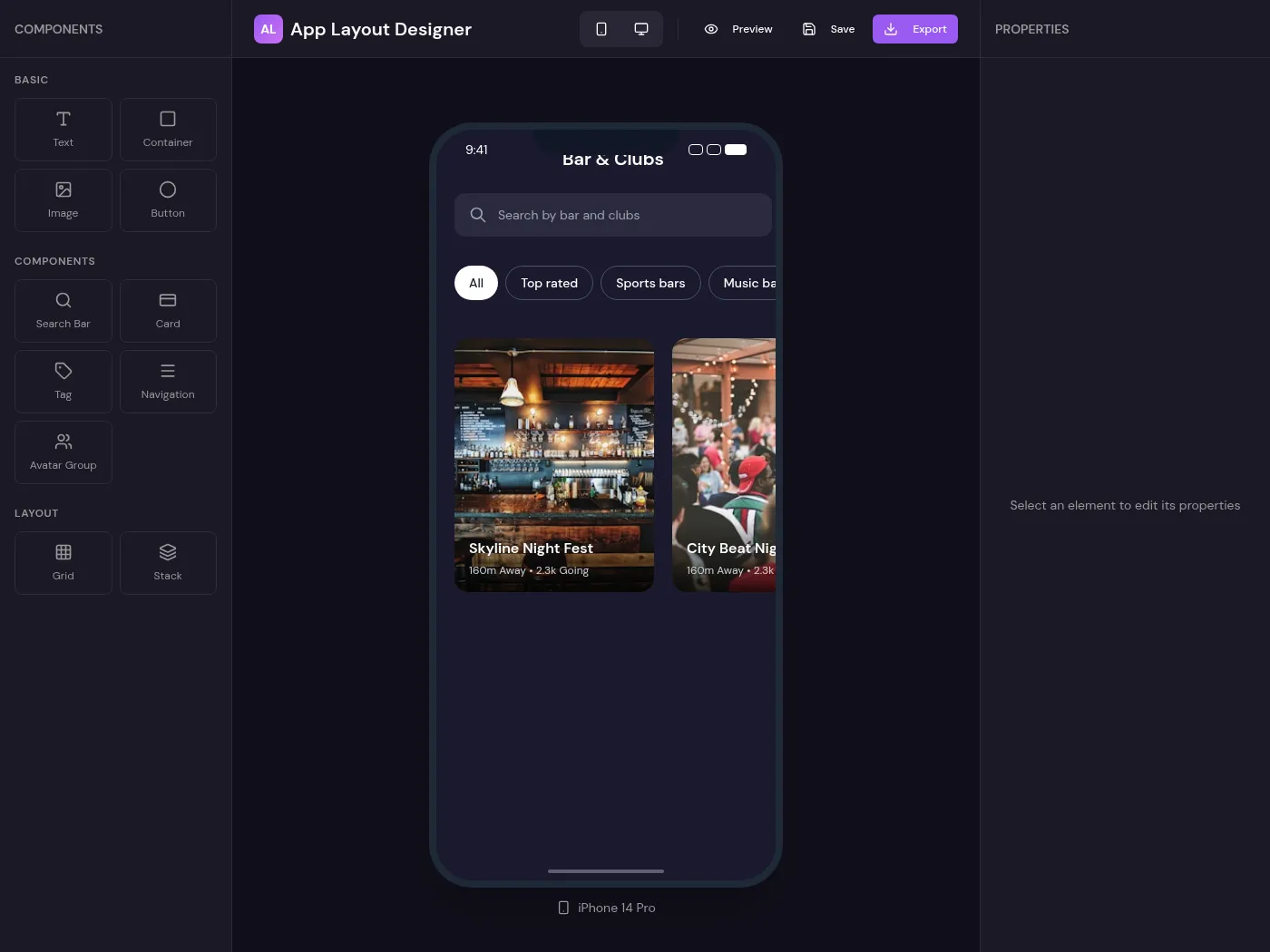 App Layout Designer