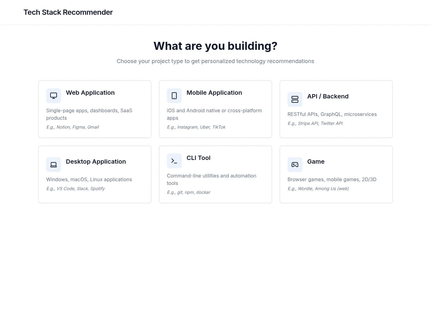 App Tech Stack Recommender
