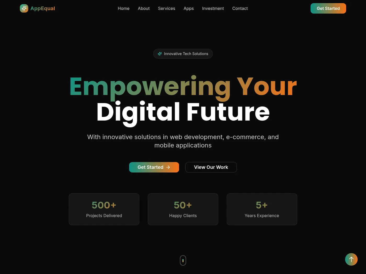 AppEqual E-Commerce Futuristic 3D Web Experience