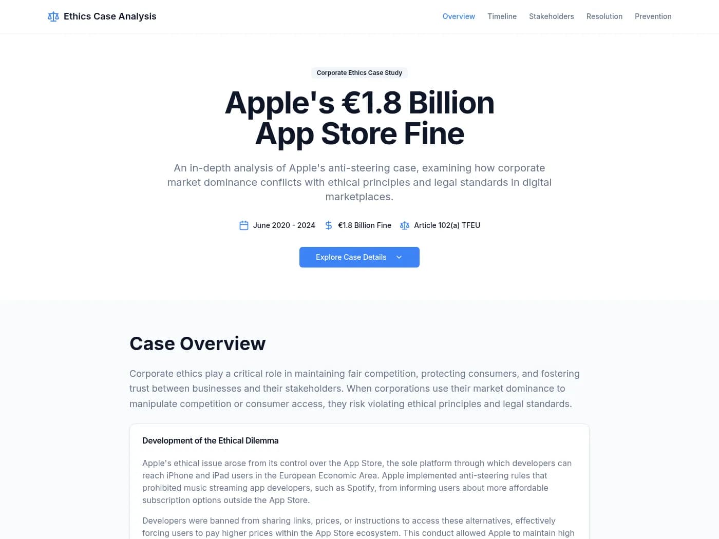 Apple’s App Store Ethics Case Analysis Platform