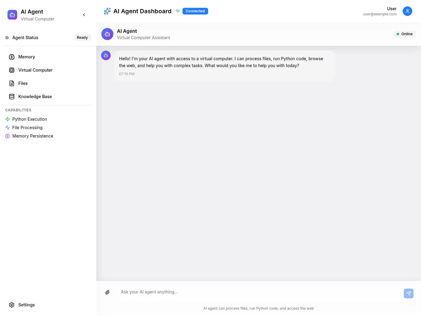 Apple-Inspired AI Agent Dashboard