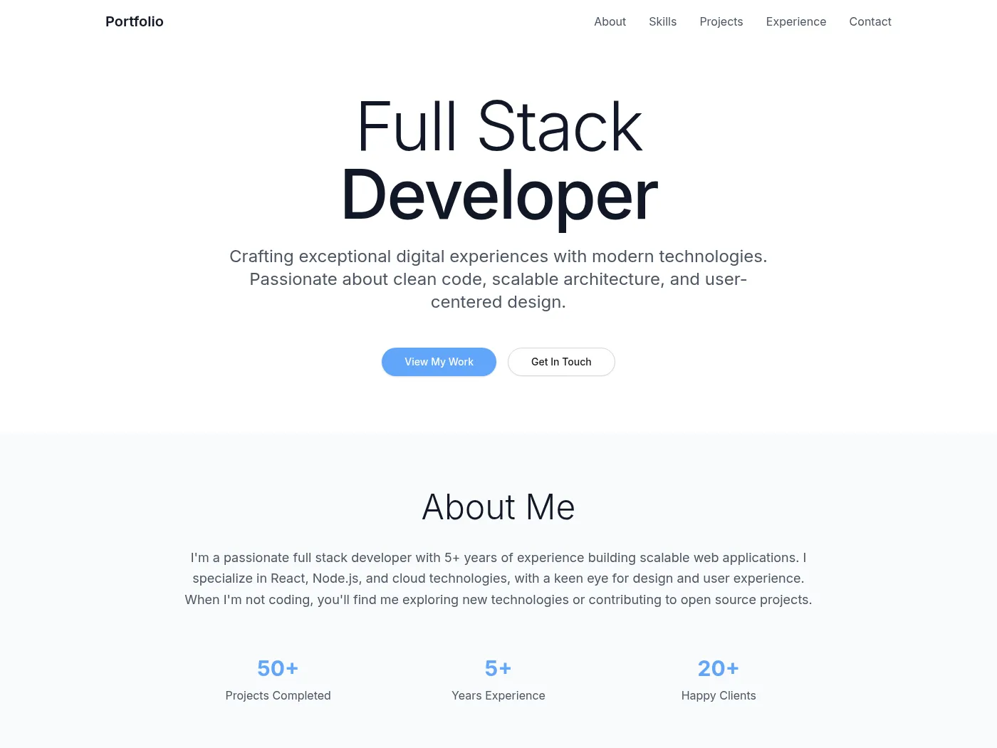 Apple-Inspired Full Stack Developer Portfolio