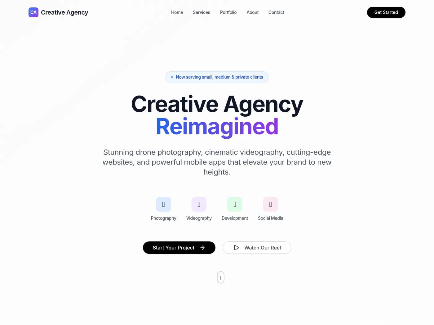 Apple-Style Creative Agency Hub