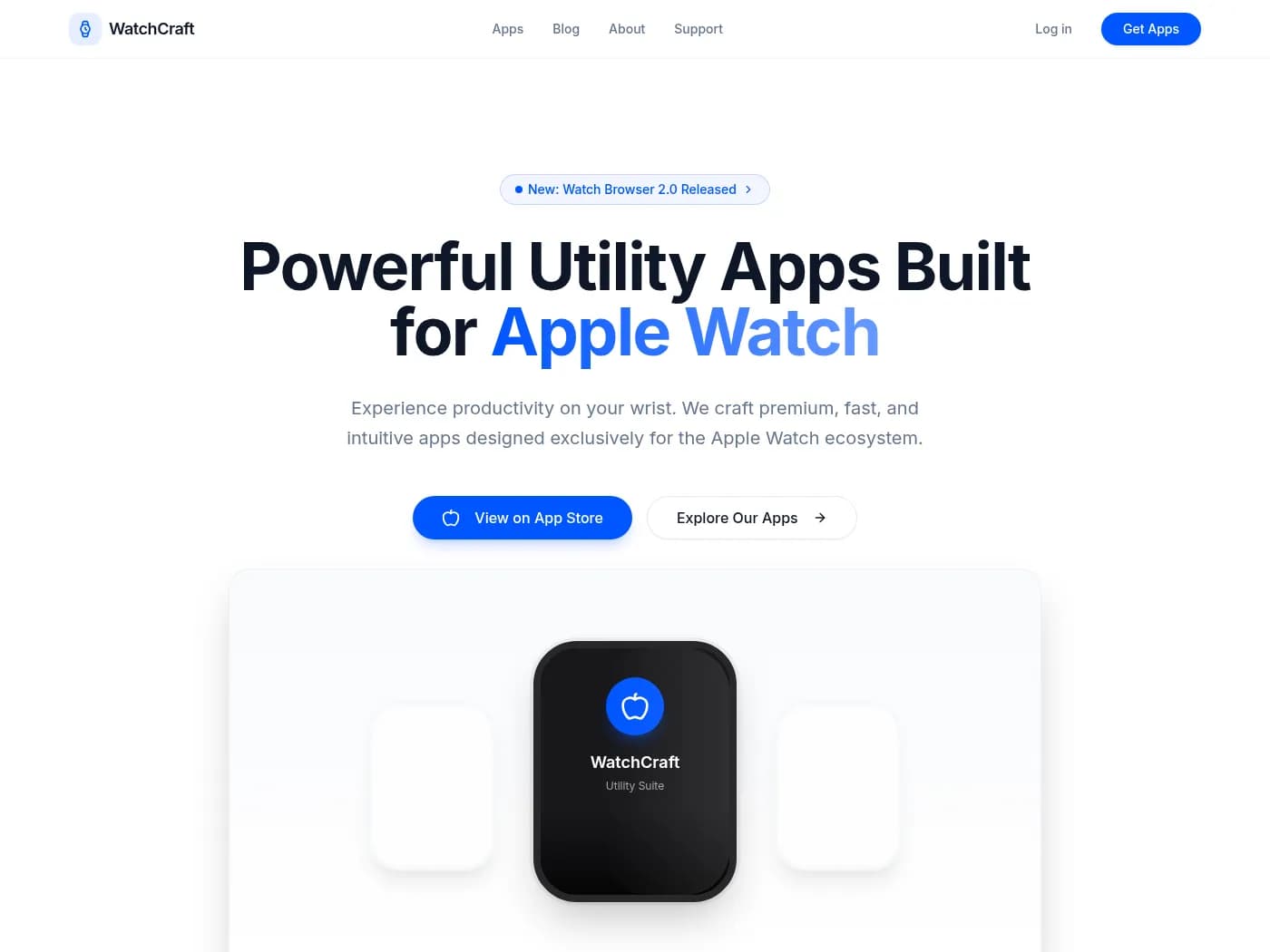 Apple Watch Utility Apps Agency Landing Site