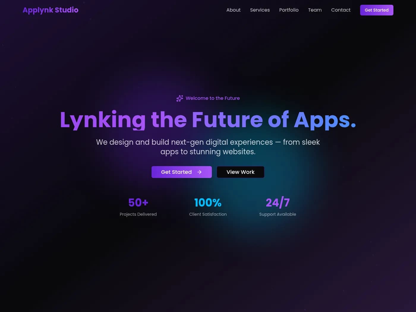 Applynk Studio Futuristic Website