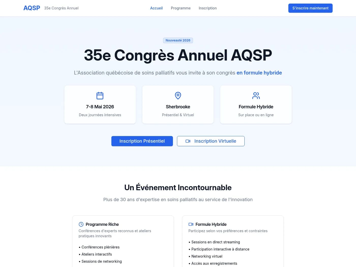 AQSP 35th Annual Hybrid Congress Platform