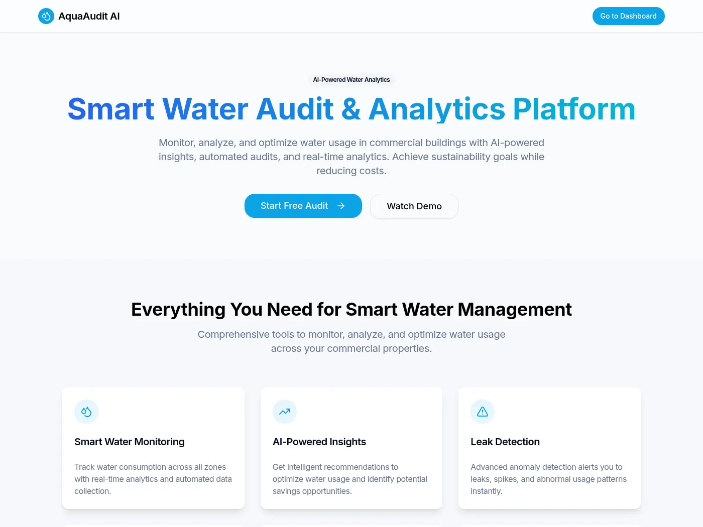 AquaAudit AI: Smart Water Audit & Analytics Platform
