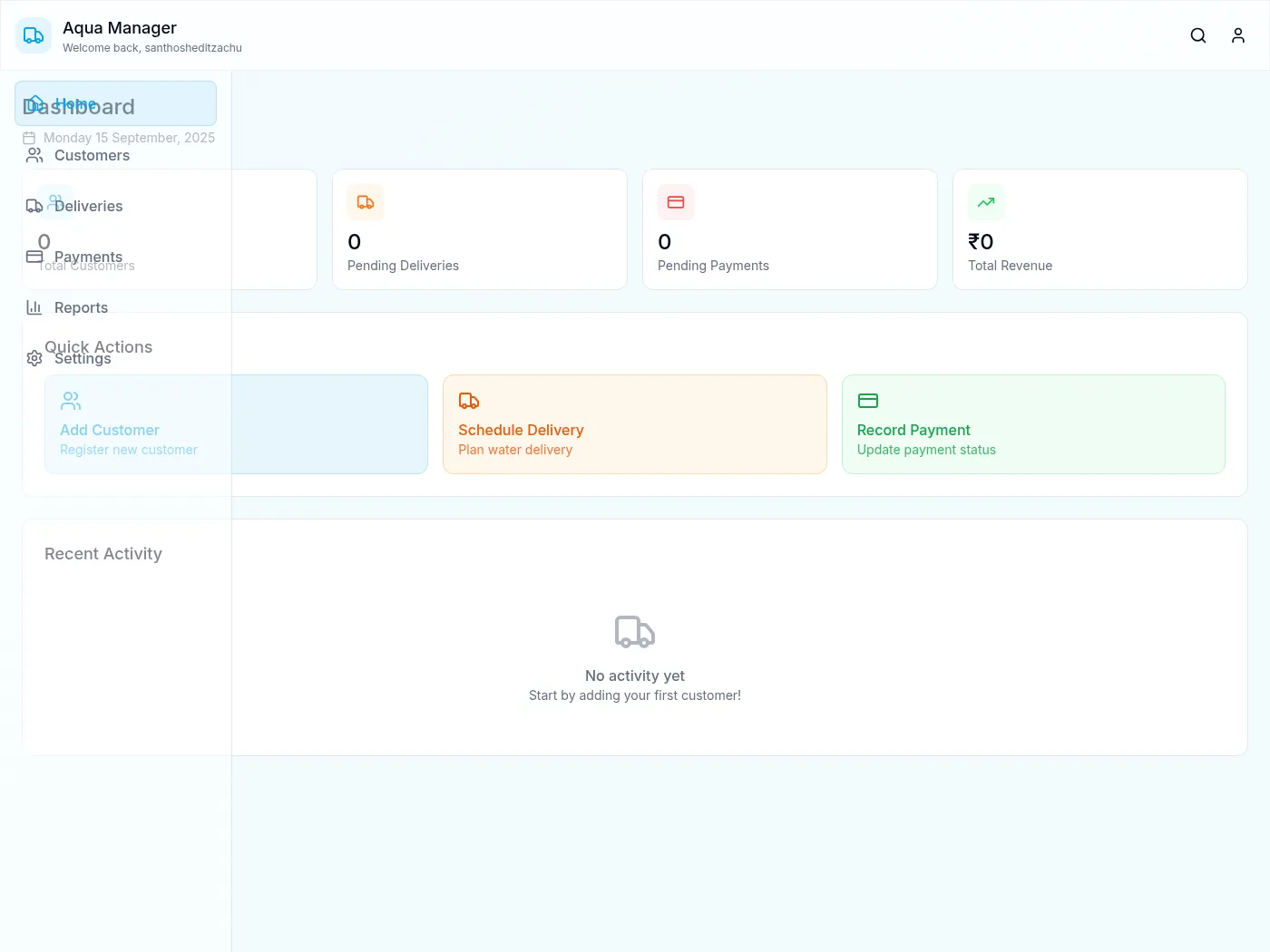Aqua Manager: Mobile-Friendly Water Delivery Management App