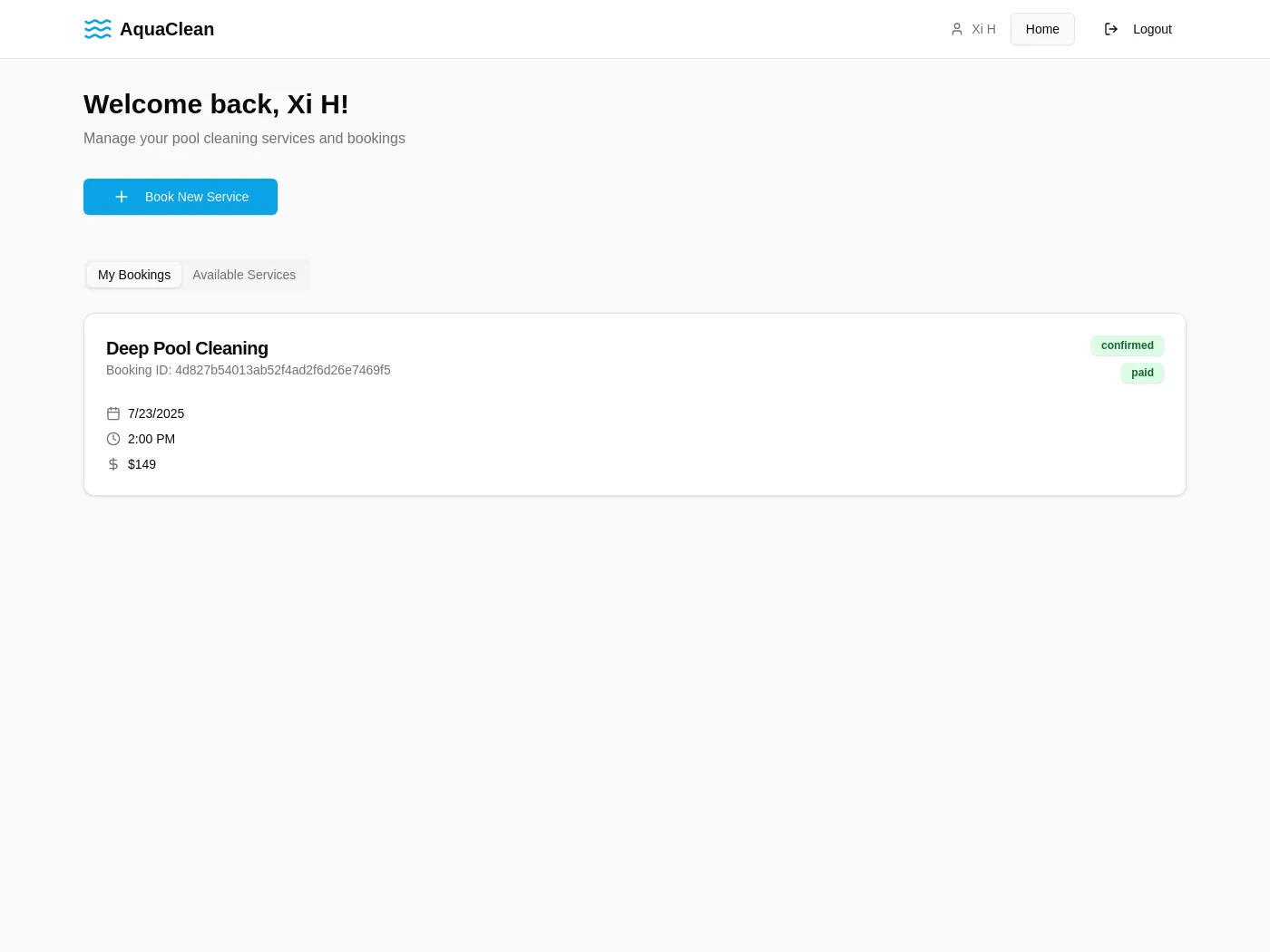 AquaClean Pool Service Booking Platform