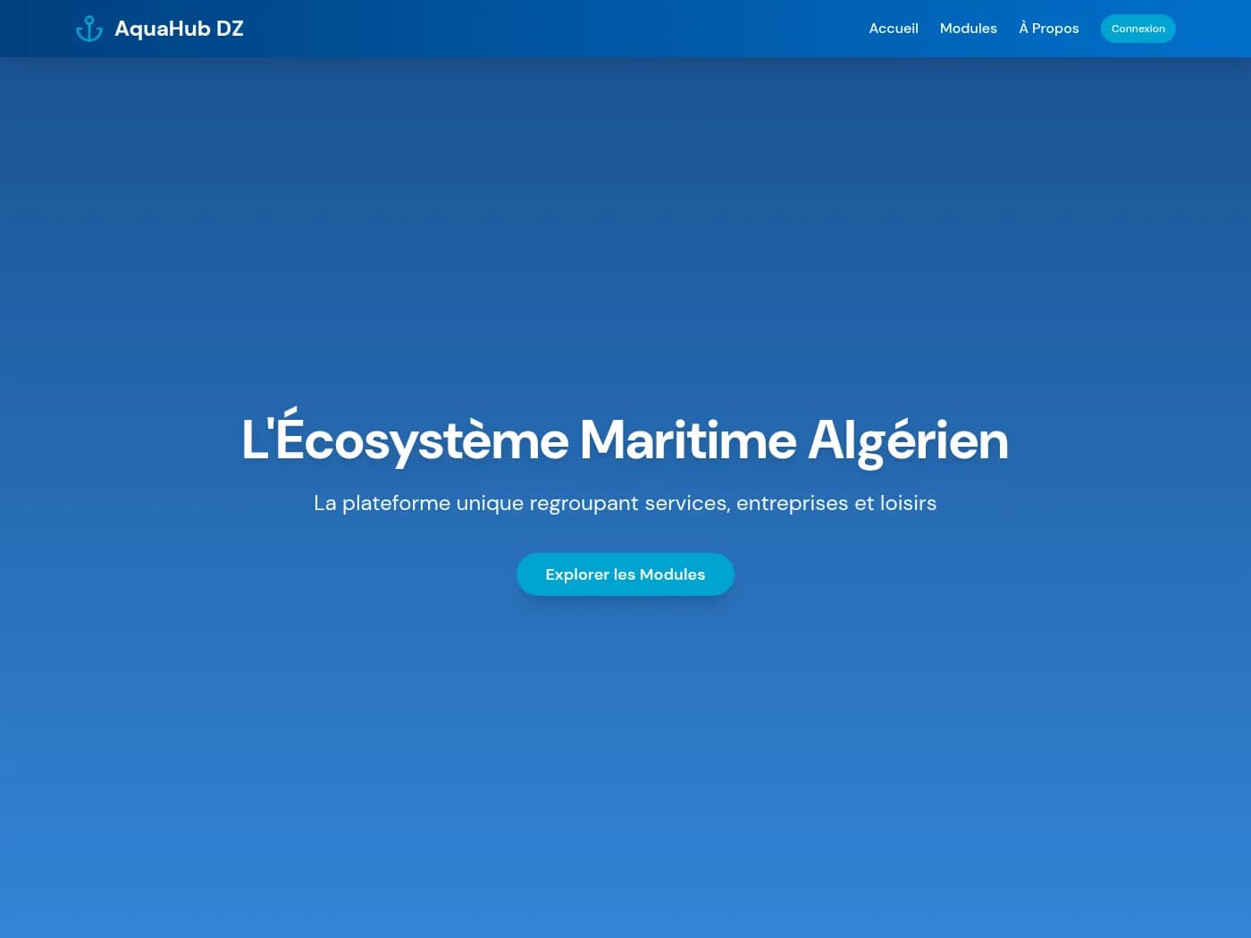 AquaHub DZ - Plateforme Maritime Unifiée