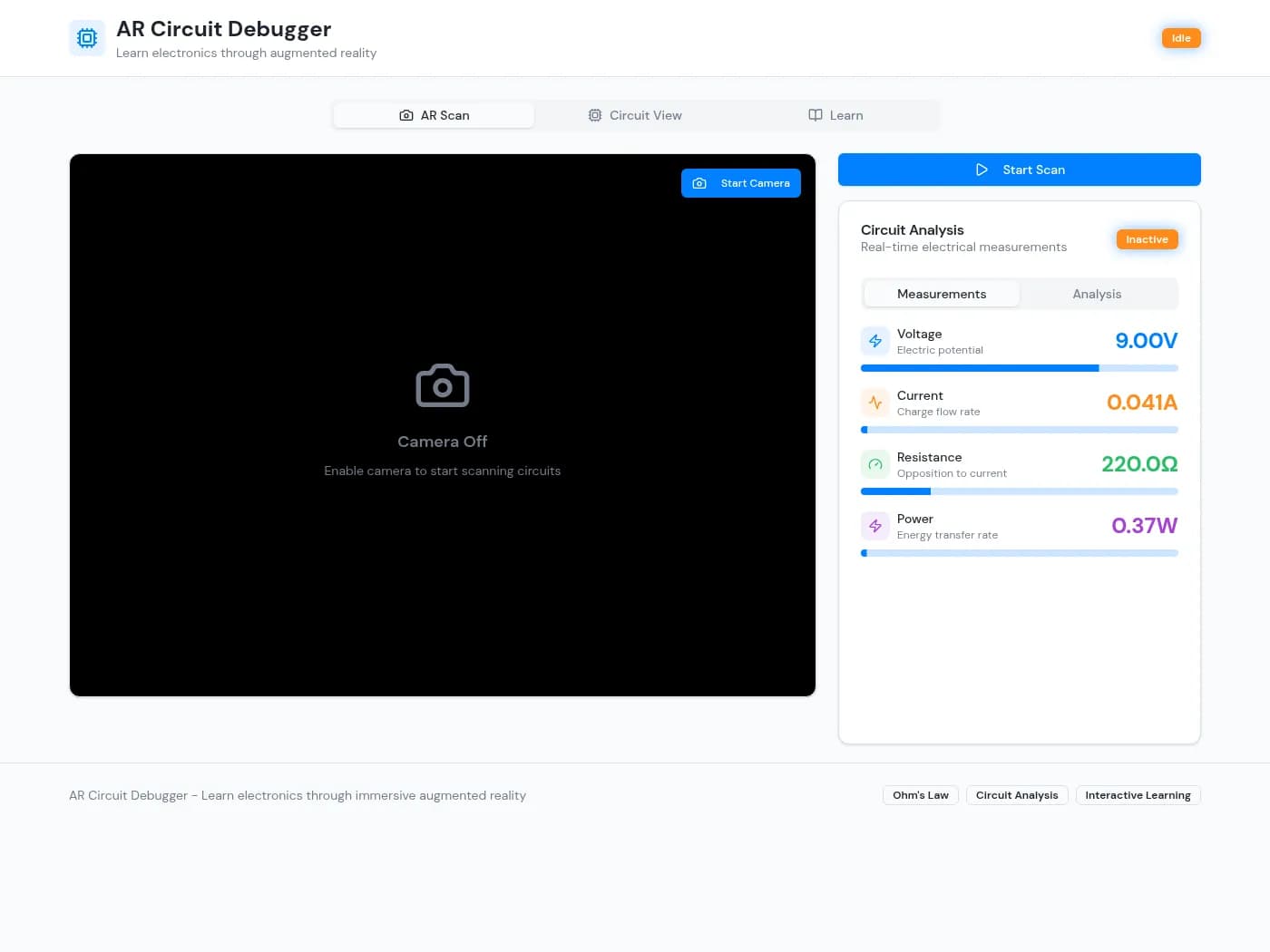 AR Circuit Debugging App