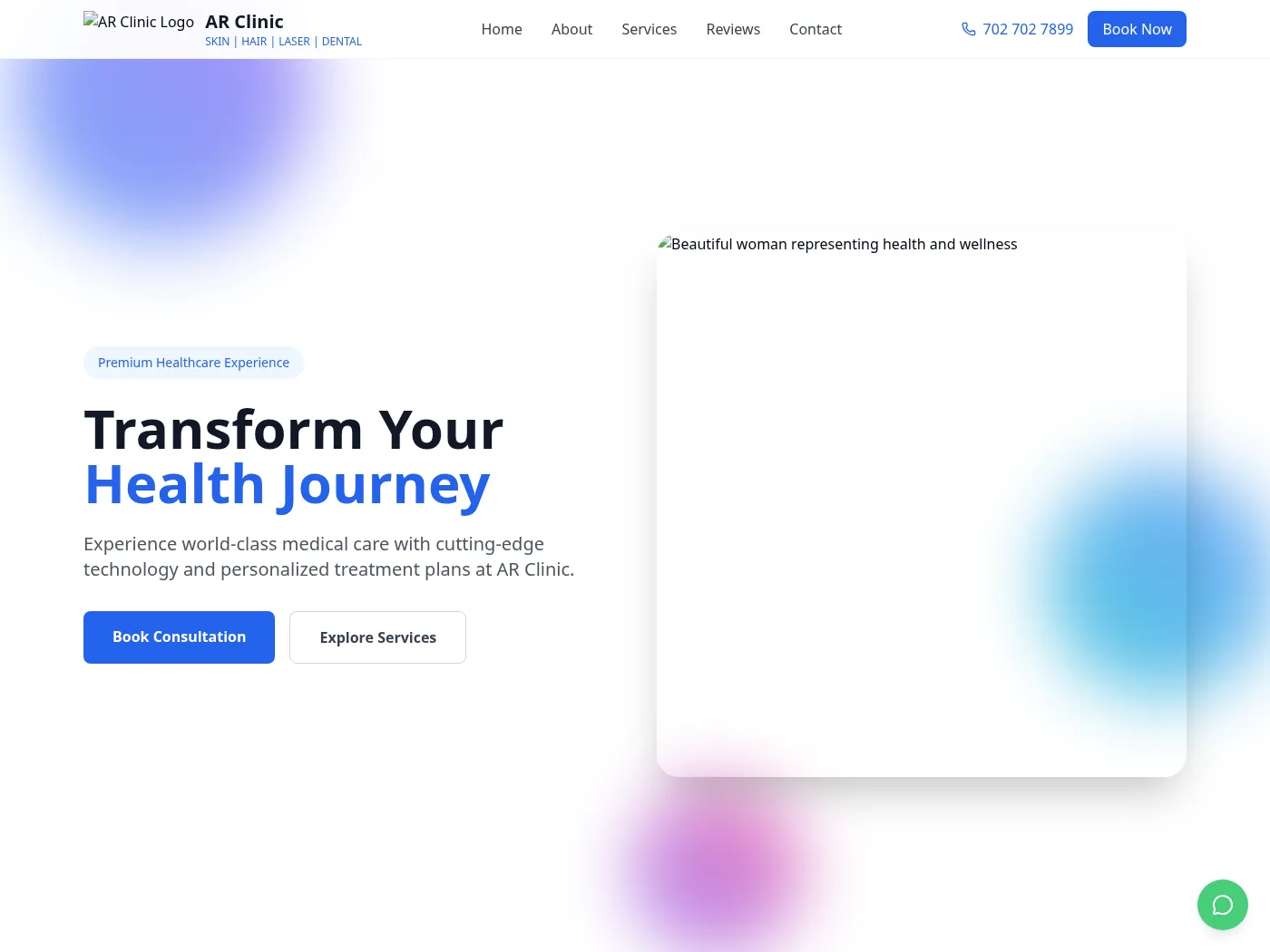 AR Clinic - Excellence in Healthcare Website (Ananthapuramu)