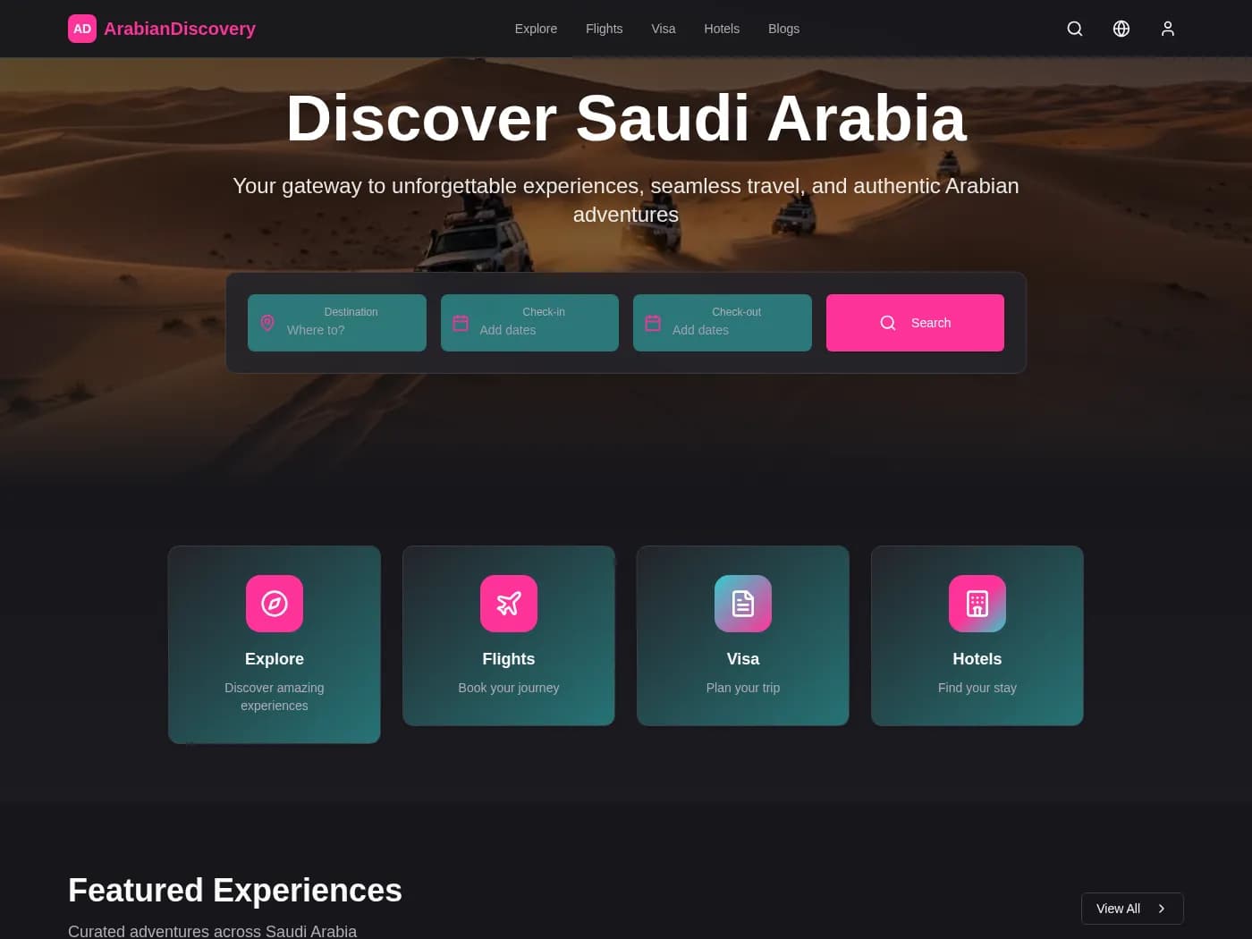 ArabianDiscovery - Ultimate Saudi Travel & Experience Platform