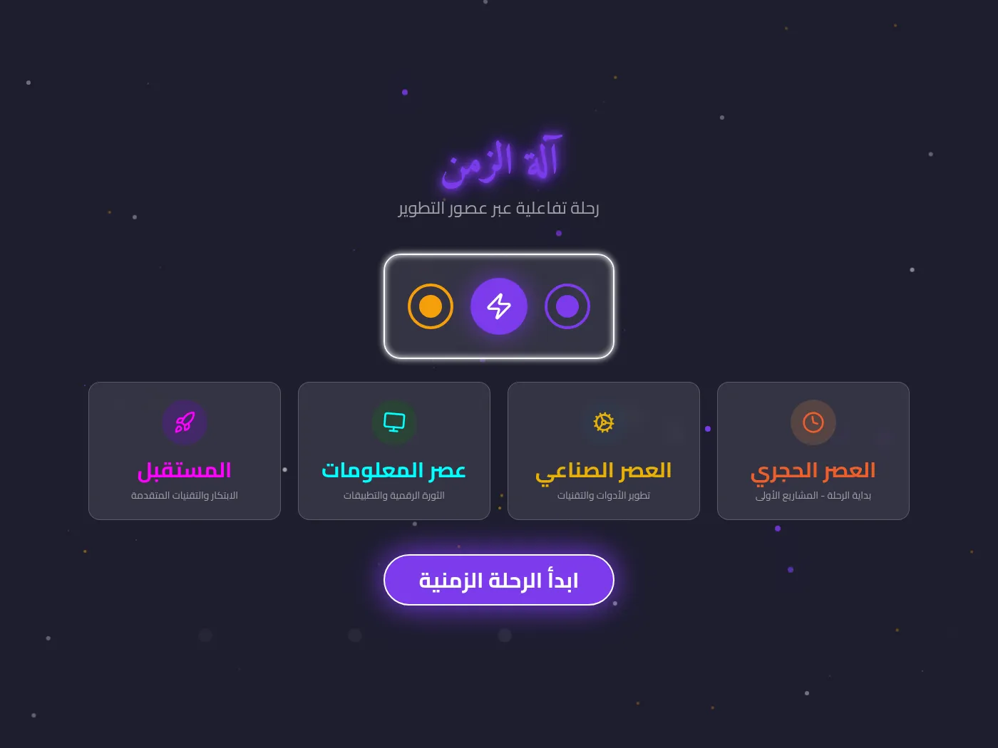 آلة الزمن: موقع بورتفوليو عربي تفاعلي بتقنية آلة الزمن