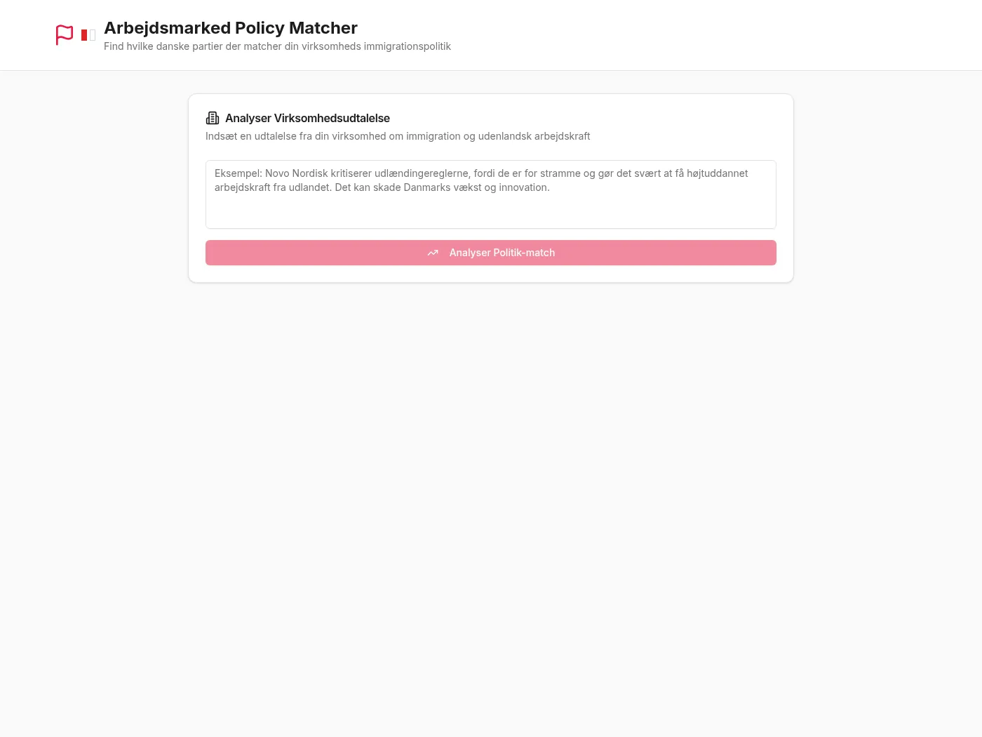 Arbejdsmarked Policy Matcher