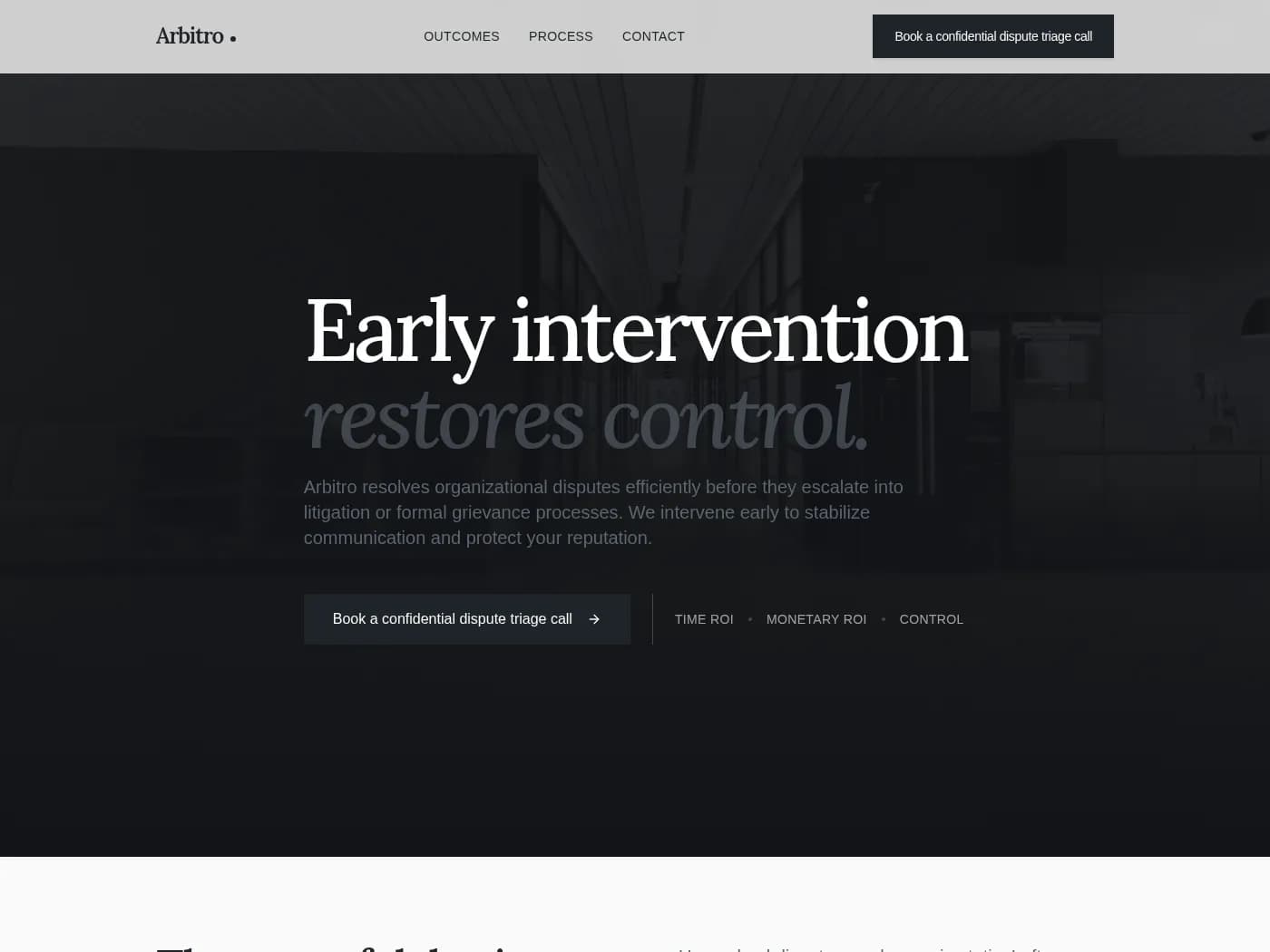 Arbitro Mediation Landing