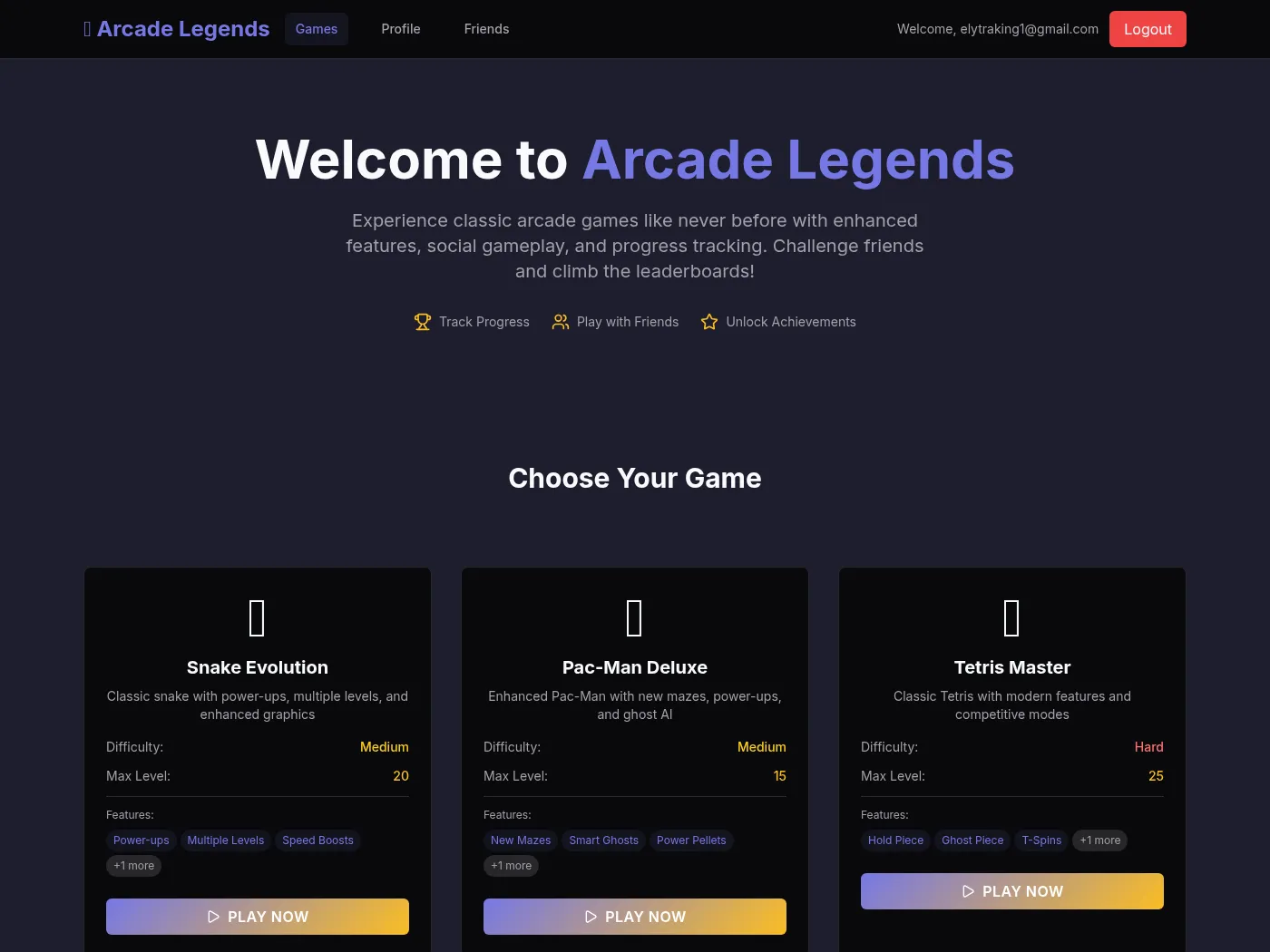 Arcade Legends: Social Classic Games Platform