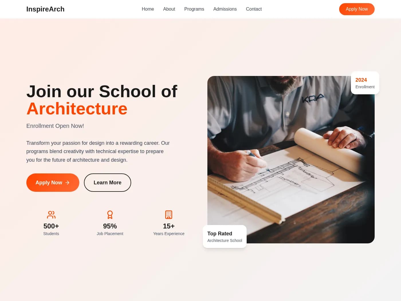 InspireArch: Modern Website for Architecture School