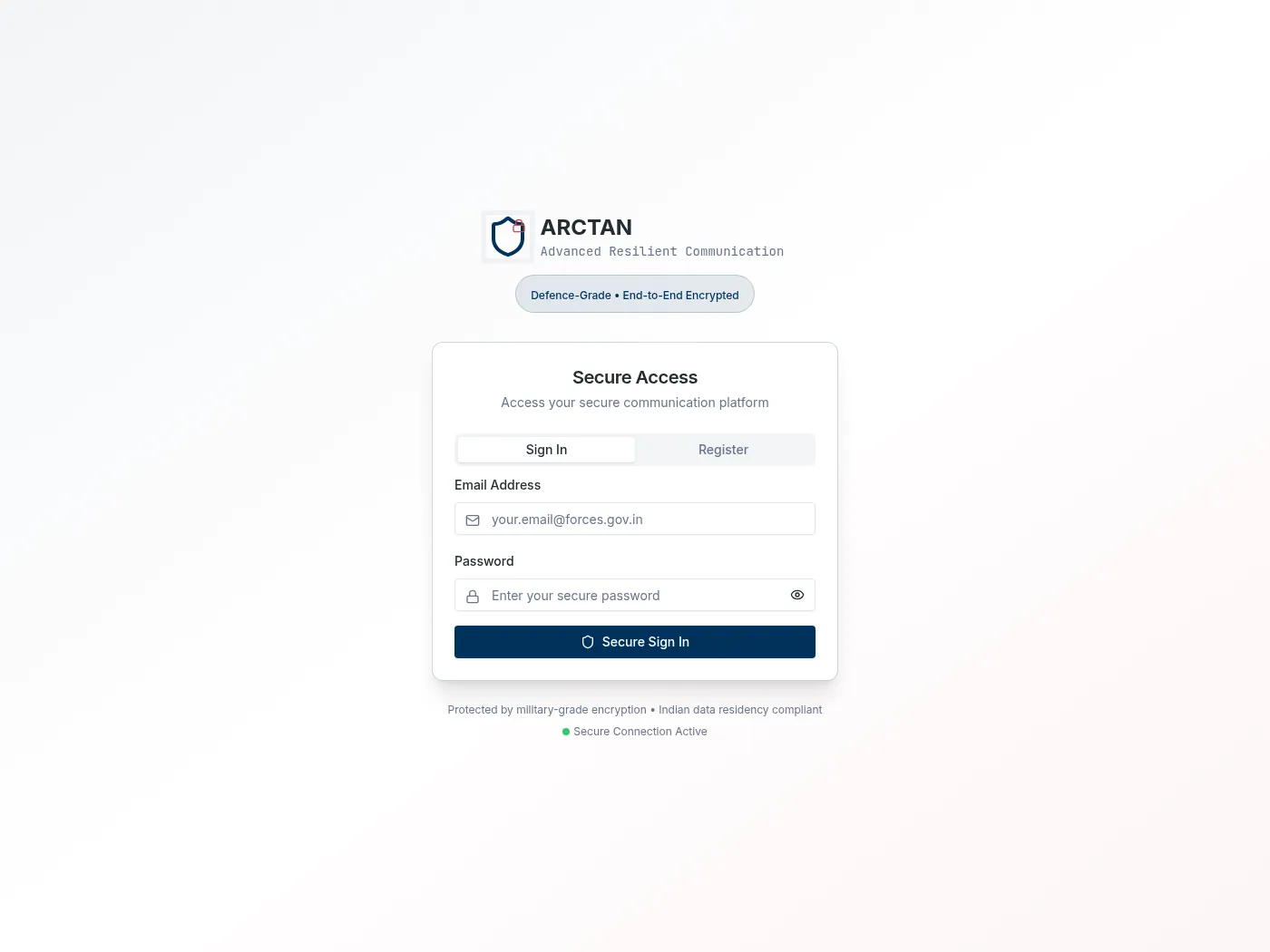 ARCTAN: Advanced Secure Communication Platform for Indian Defence