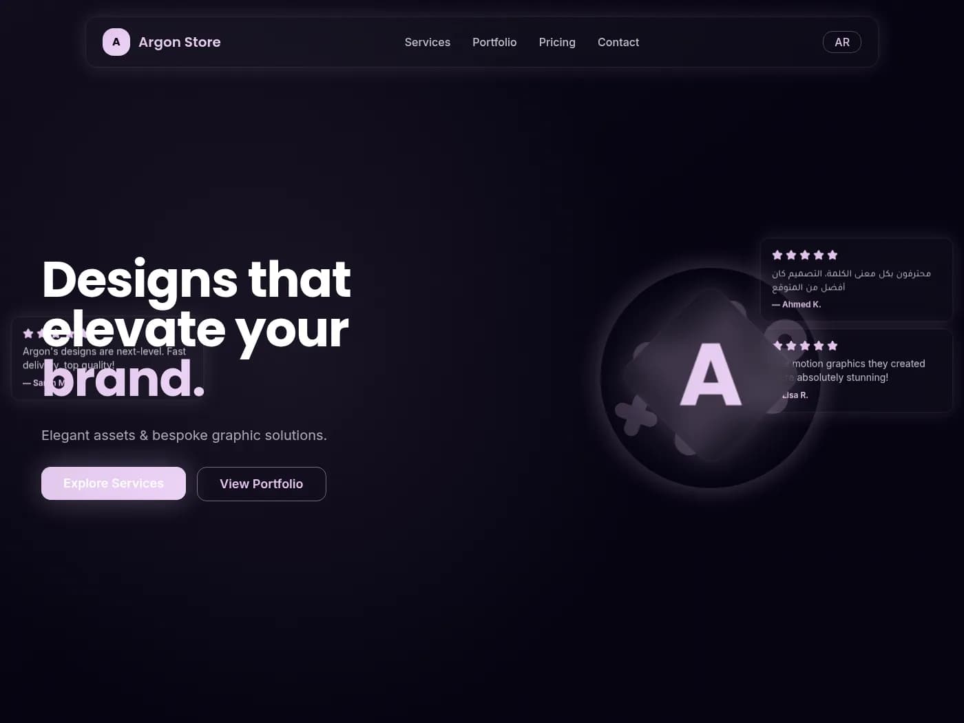 Argon Store – Bilingual Prestige Creative Studio Website