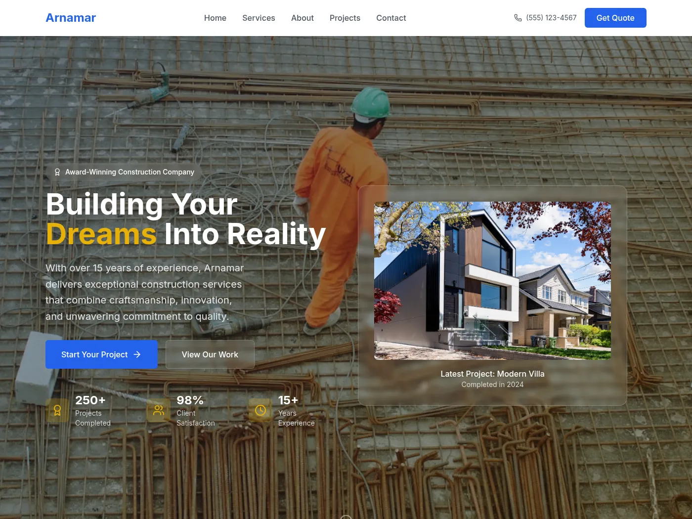 Arnamar Construction Website Template