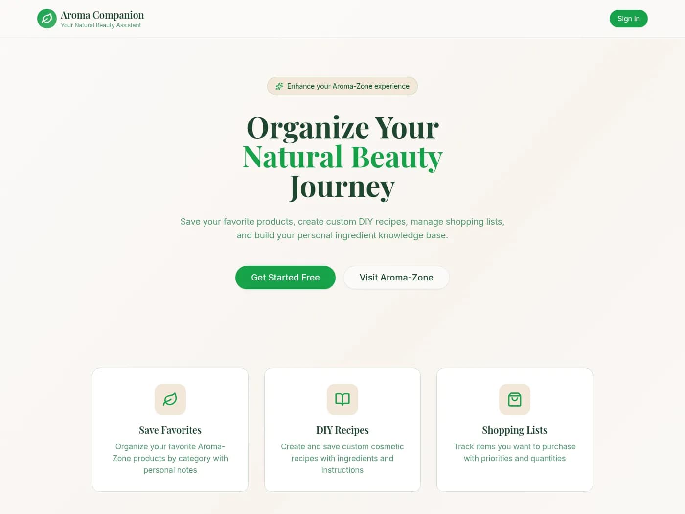 Aroma Zone Web Companion