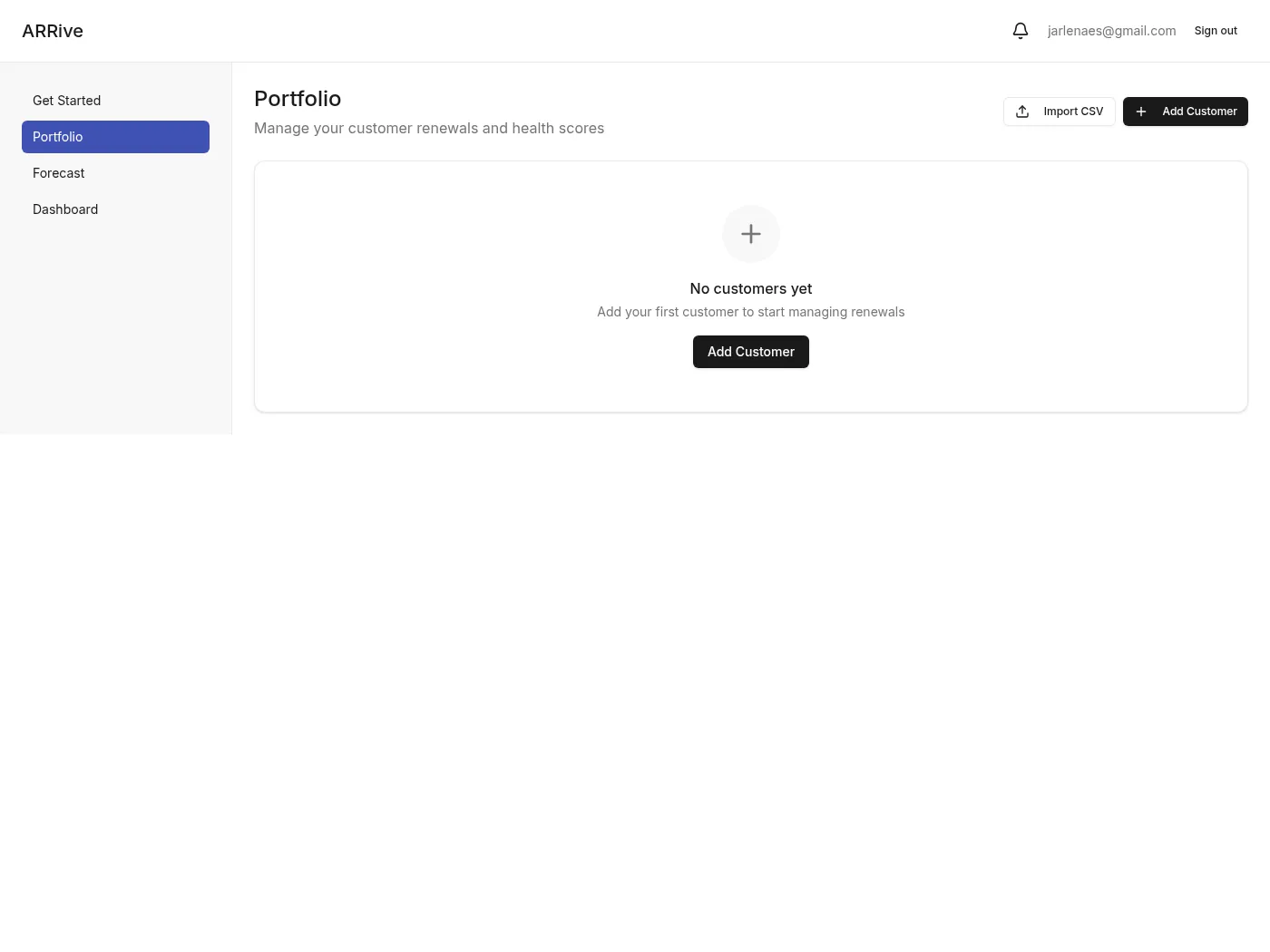 ARRive — A Minimalist SaaS Renewal Workspace for CSMs