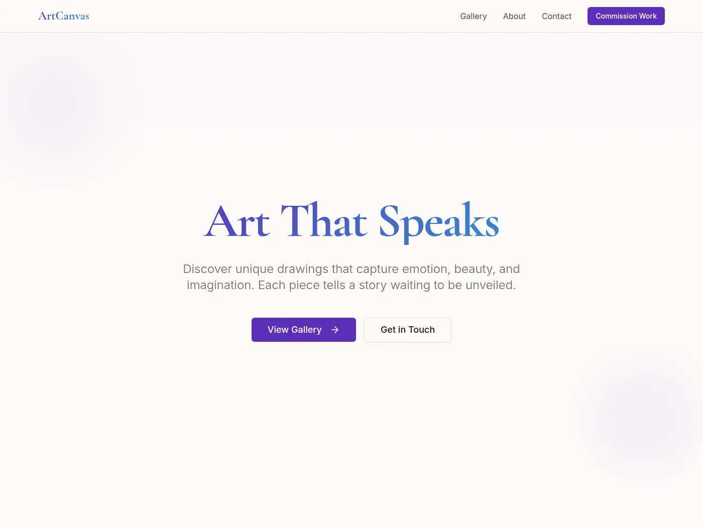 Art Showcase Website for Drawings