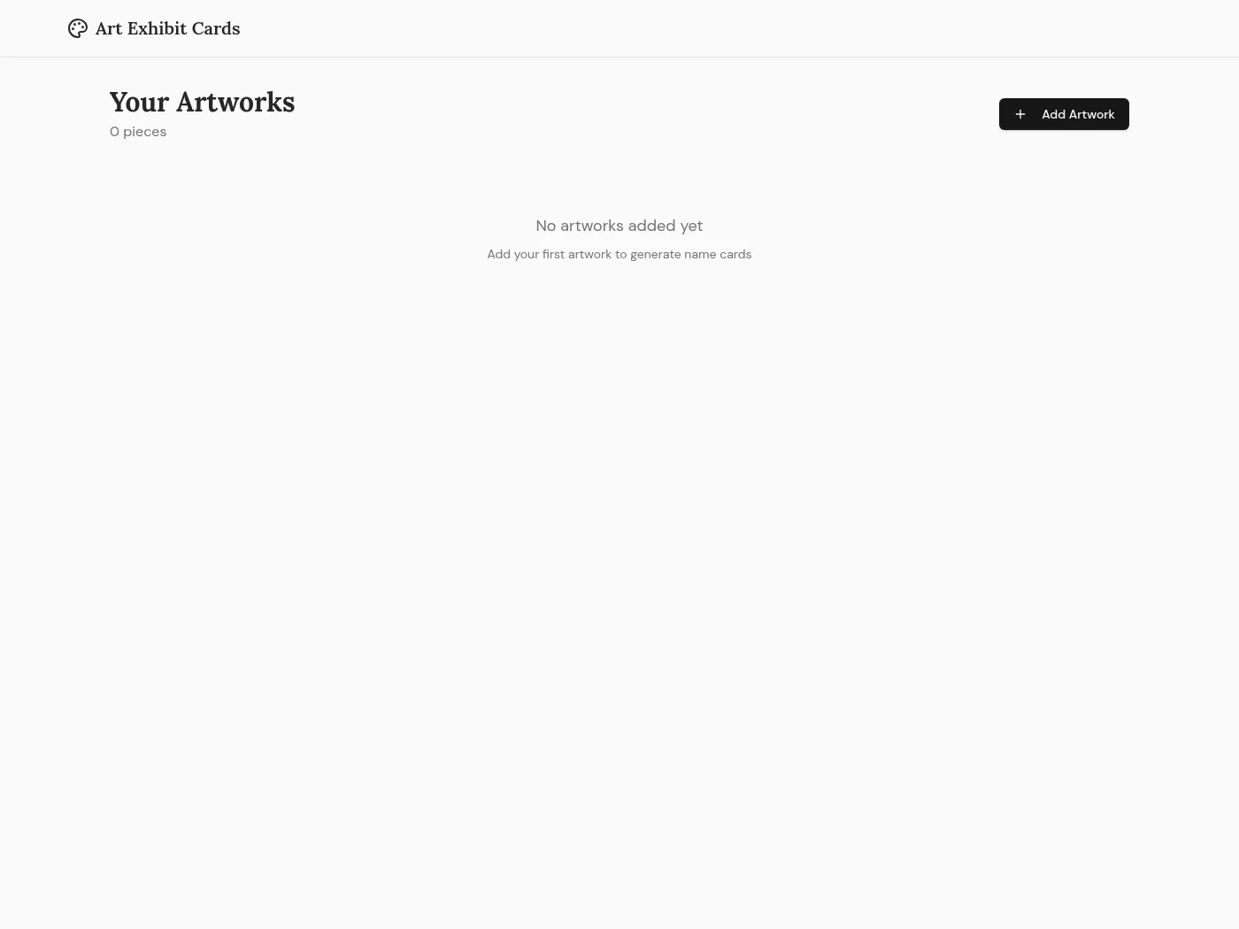 Art Exhibit Name Card Generator
