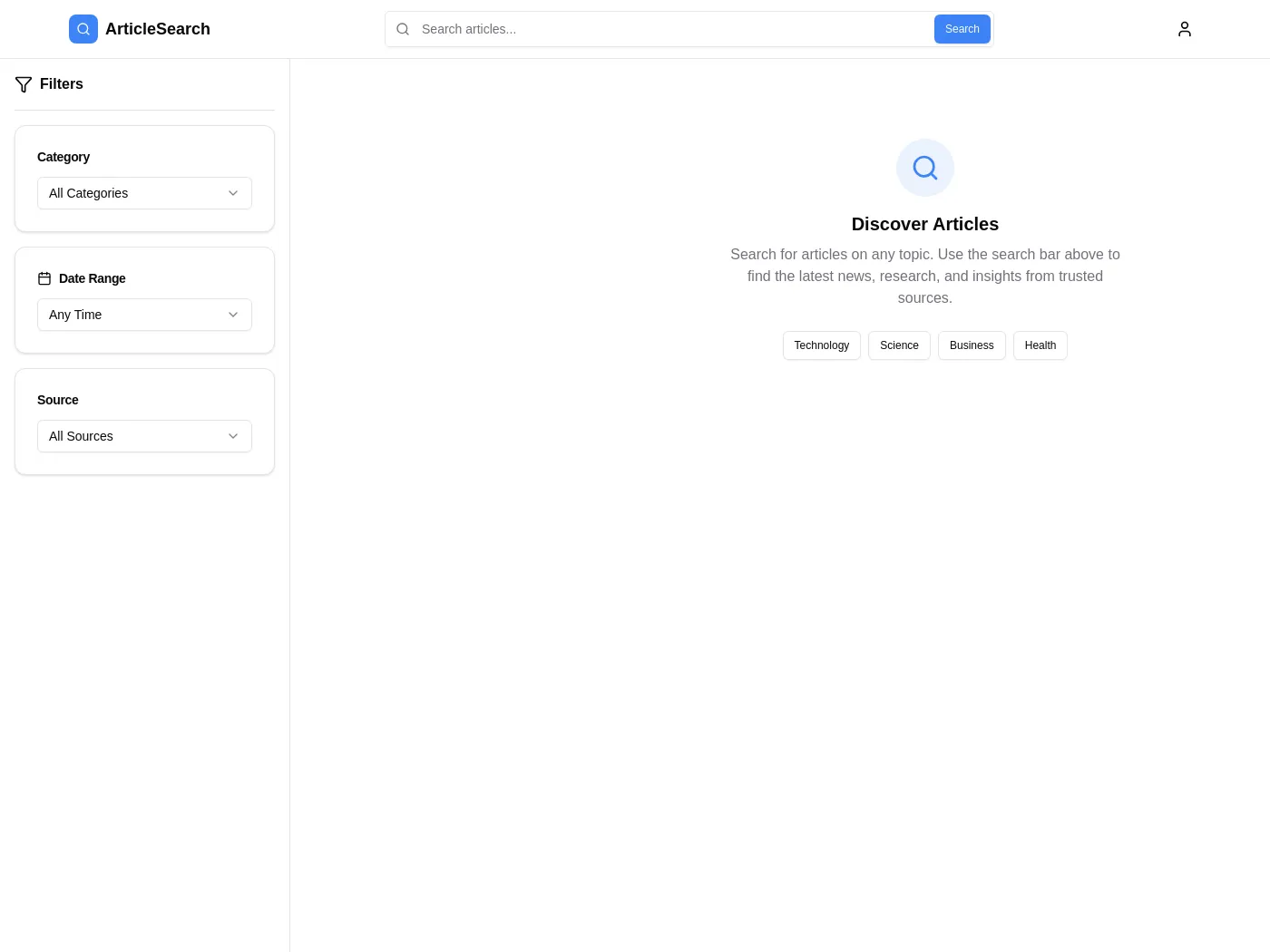 Article Search Website