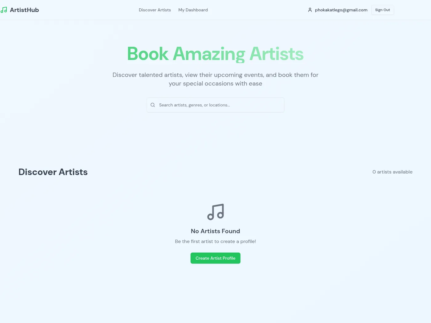 Artist Booking & Management Platform
