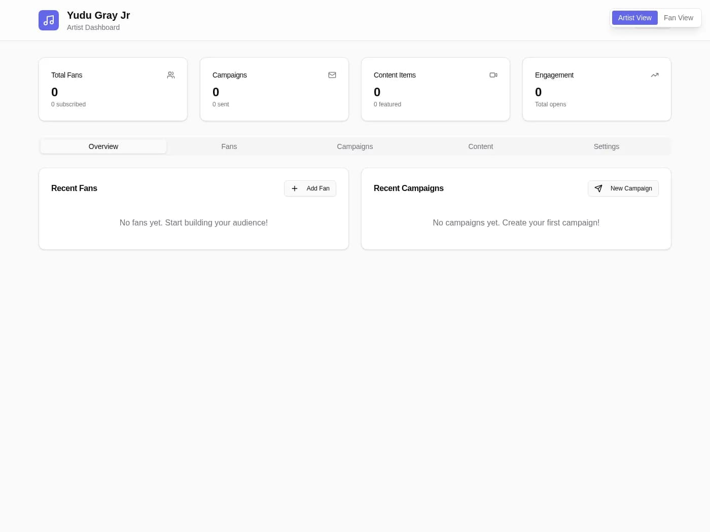 Artist-Fan CRM Platform
