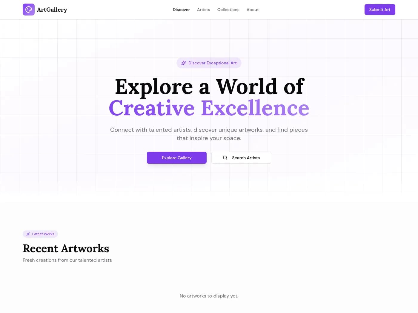 Artist Gallery Showcase Platform