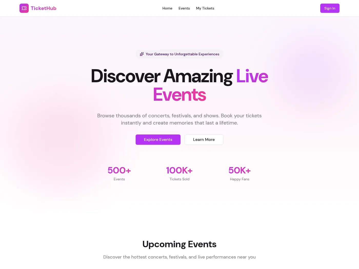Artist Ticketing Website