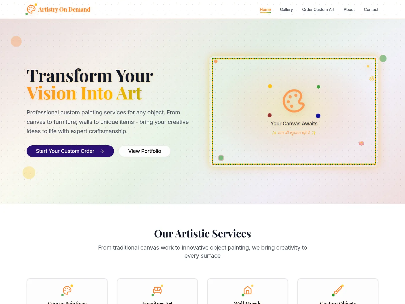 Artistry On Demand: Custom Painting Order Website
