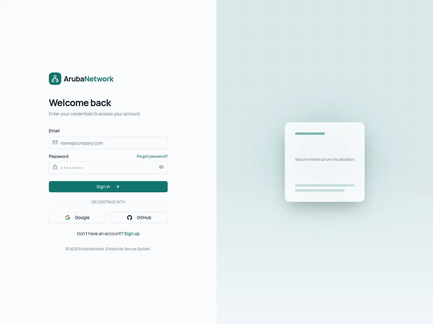 Aruba Network Animated Auth UI