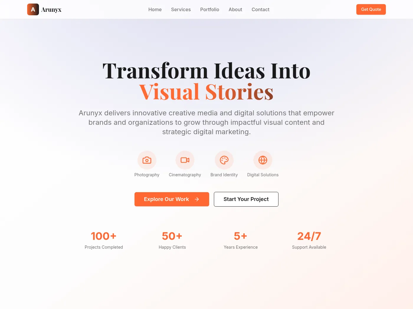 Arunyx Creative Media & Digital Solutions Platform