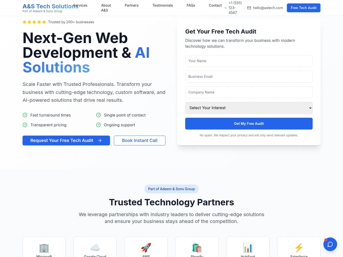 A&S Tech Solutions Conversion-Optimized Website