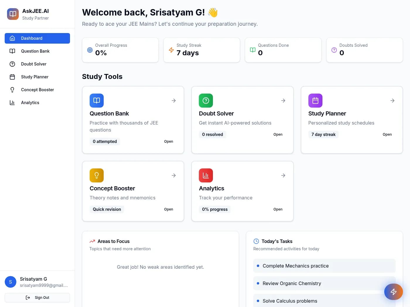 AskJEE.AI – AI-Powered JEE Mains Study Partner