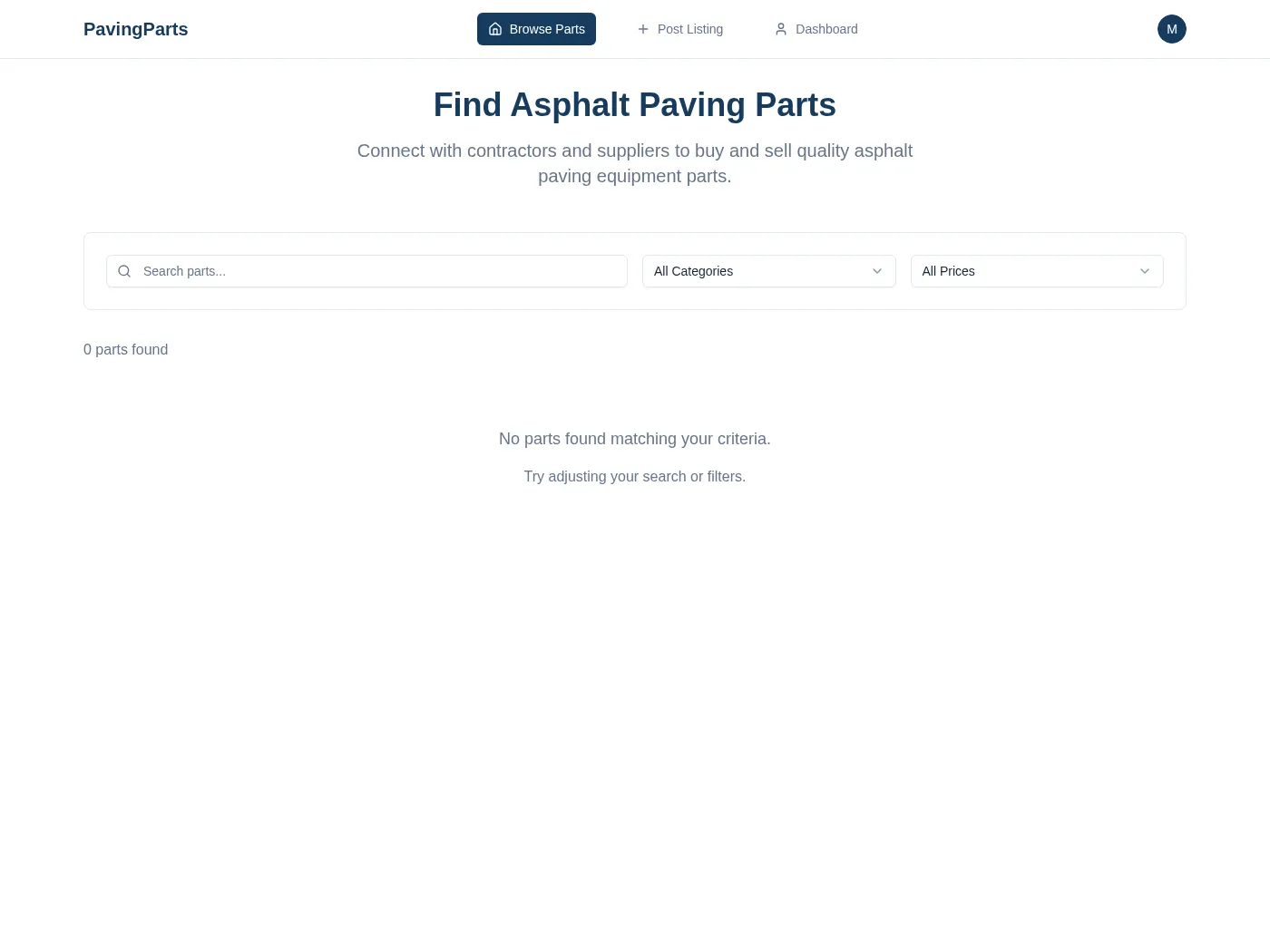 Asphalt Paving Parts Marketplace