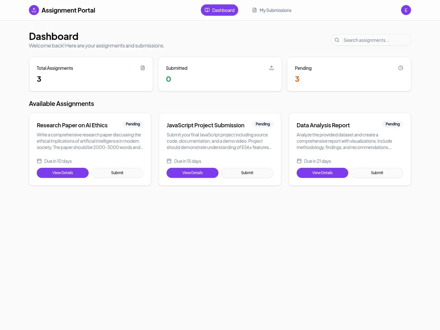 Assignment Intake Frontend
