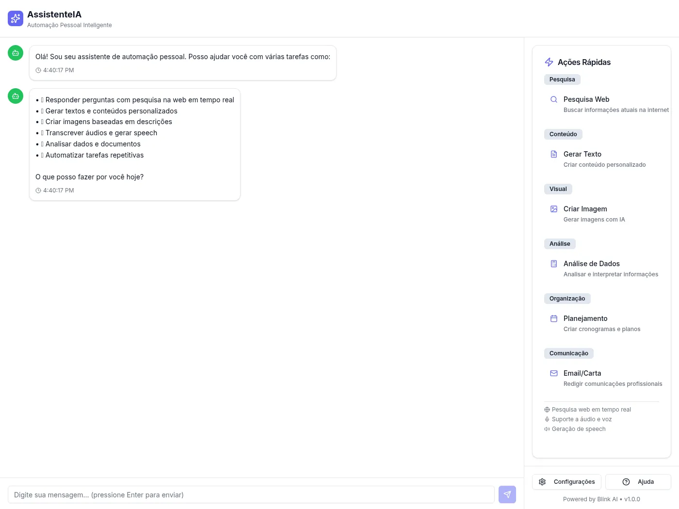 Assistente de Automação Pessoal AI