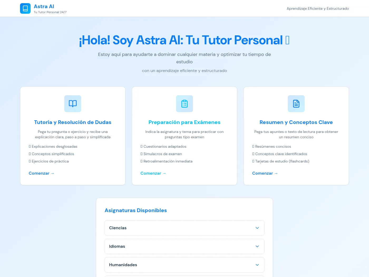 Astra AI: Personal Tutor Platform
