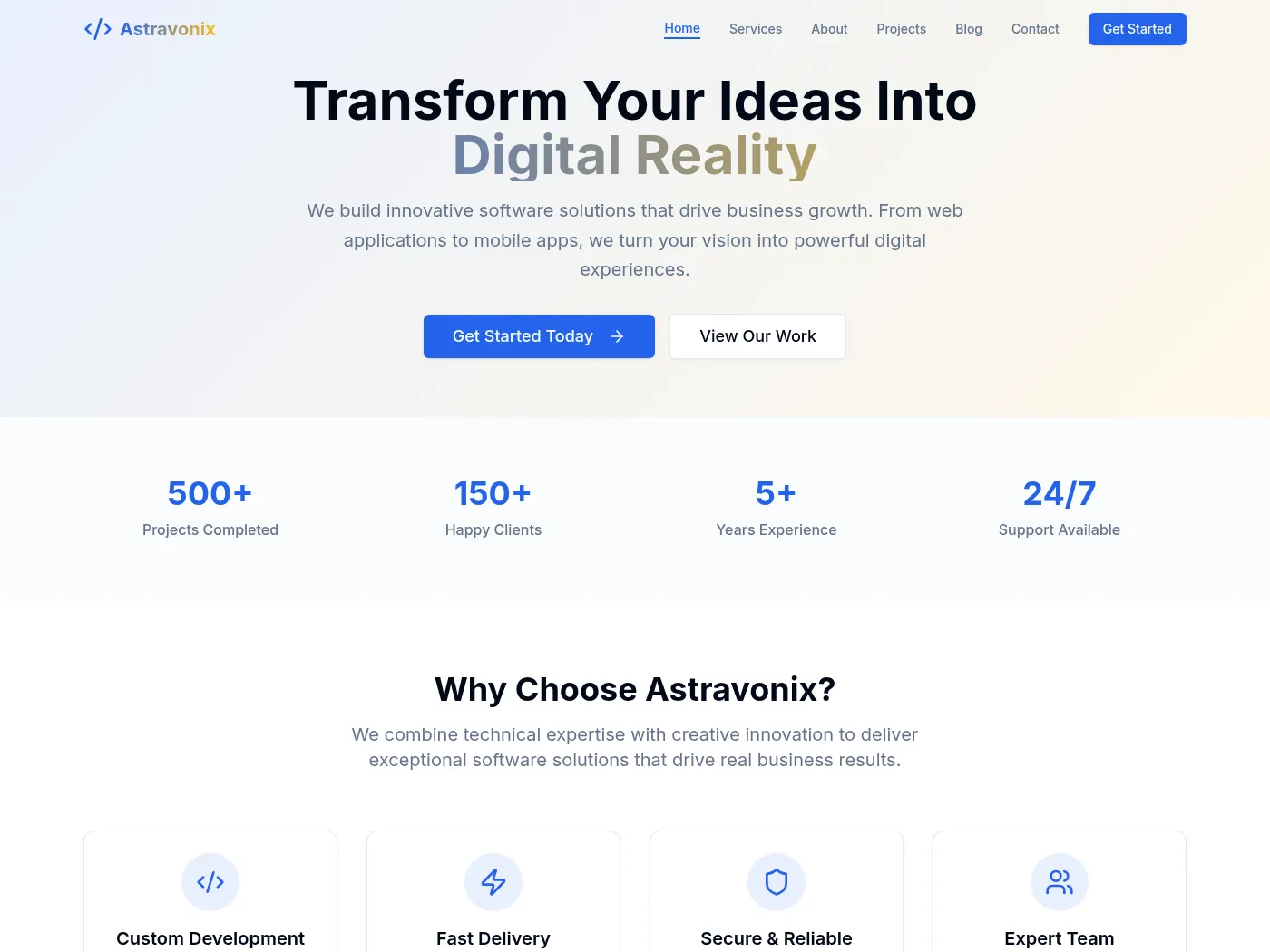 Astravonix Software Company Website