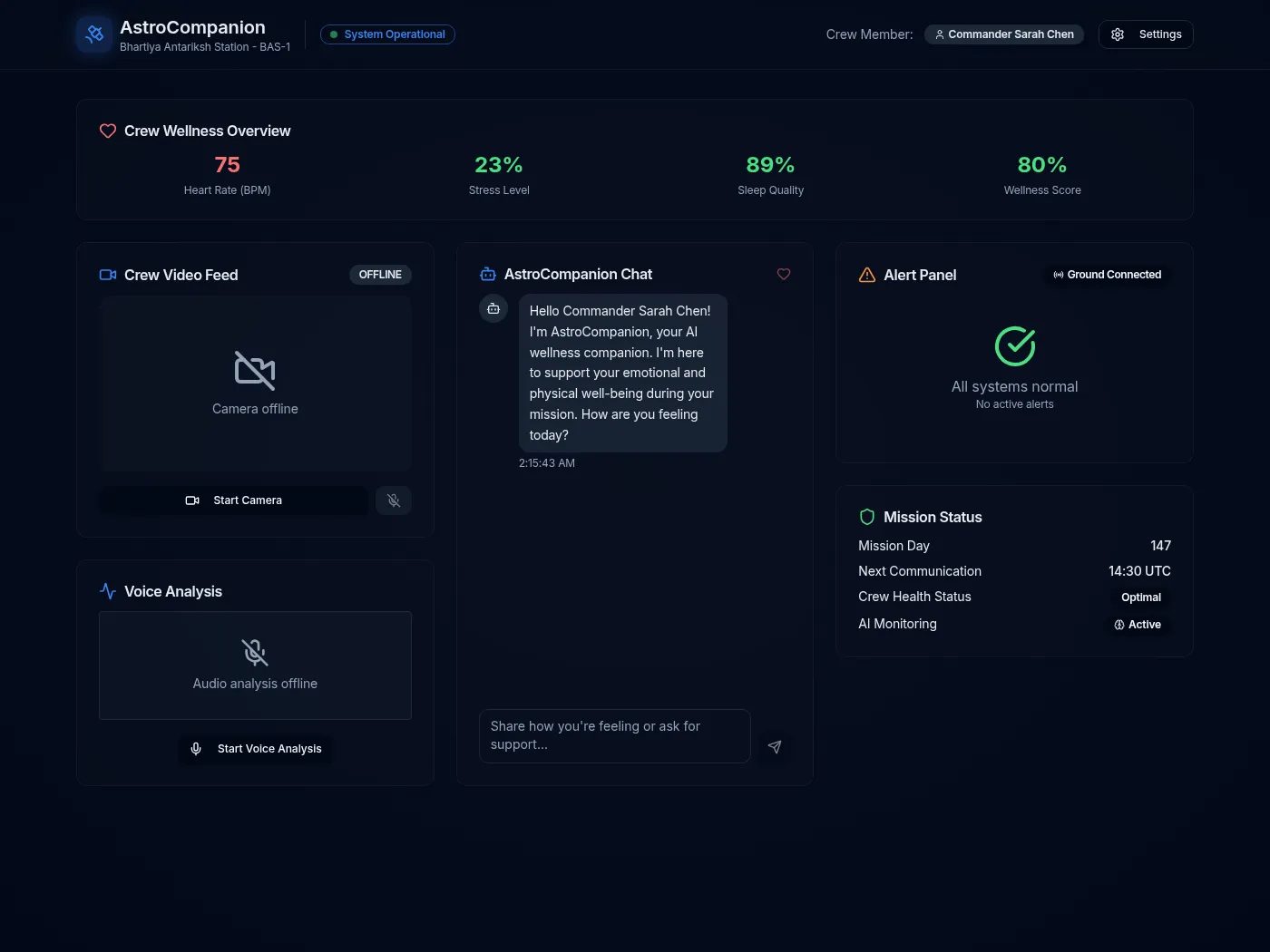 AstroCompanion: Multimodal AI Assistant for Crew Well-being on Space Stations