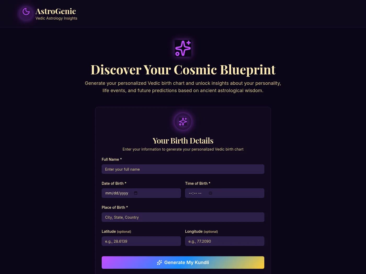 AstroGenie: Personal Kundli & Vedic Astrology Insights App