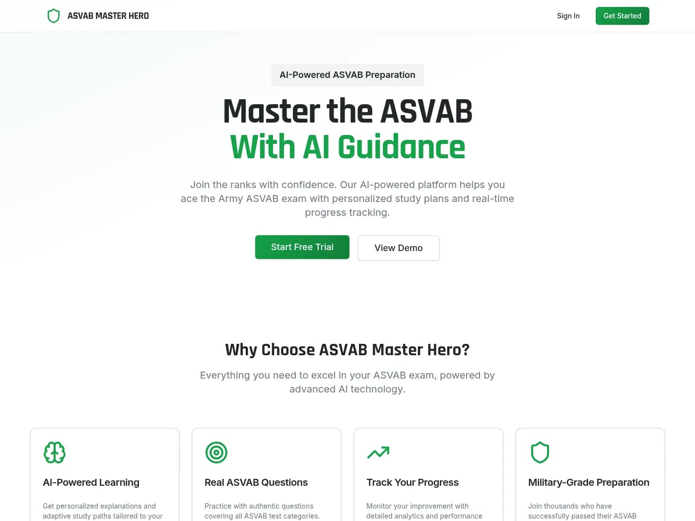 ASVAB MASTER HERO - AI-powered ASVAB Exam Study App