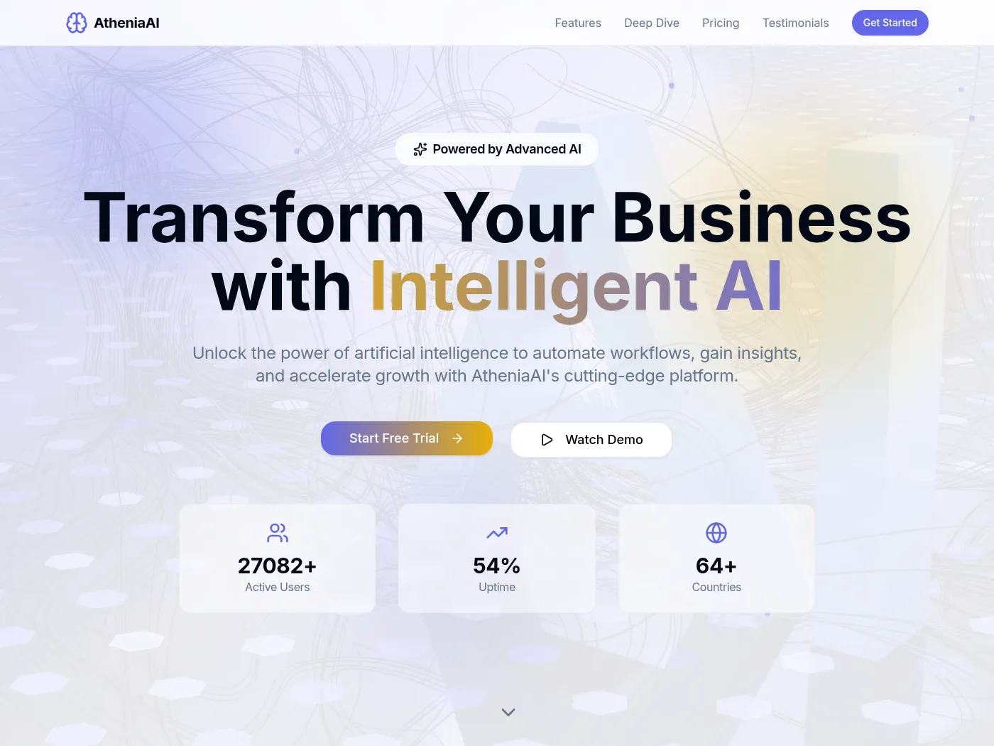 AtheniaAI Interactive SaaS Webpage